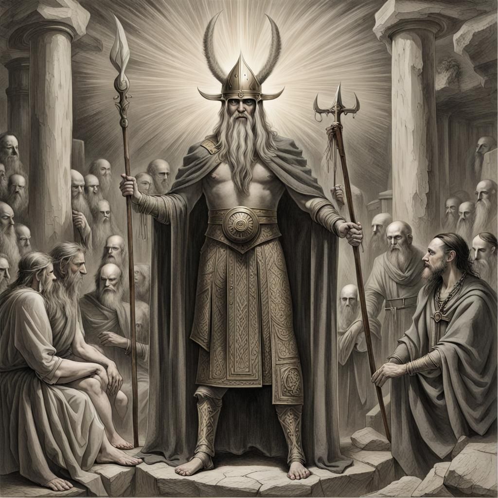 ceremony in honor of Wotan - AI Generated Artwork - NightCafe Creator