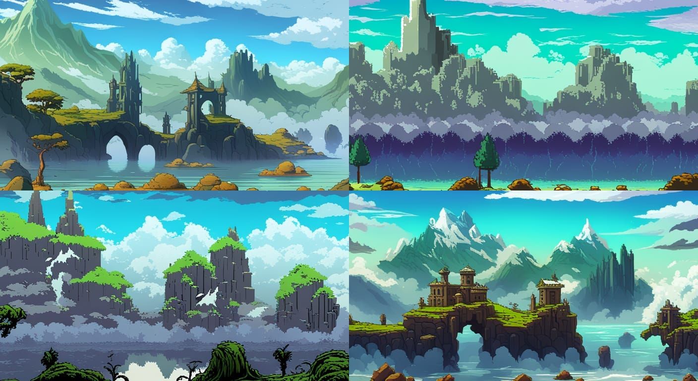 8-Bit Fantasy Castle in the Clouds - AI Generated Artwork - NightCafe ...