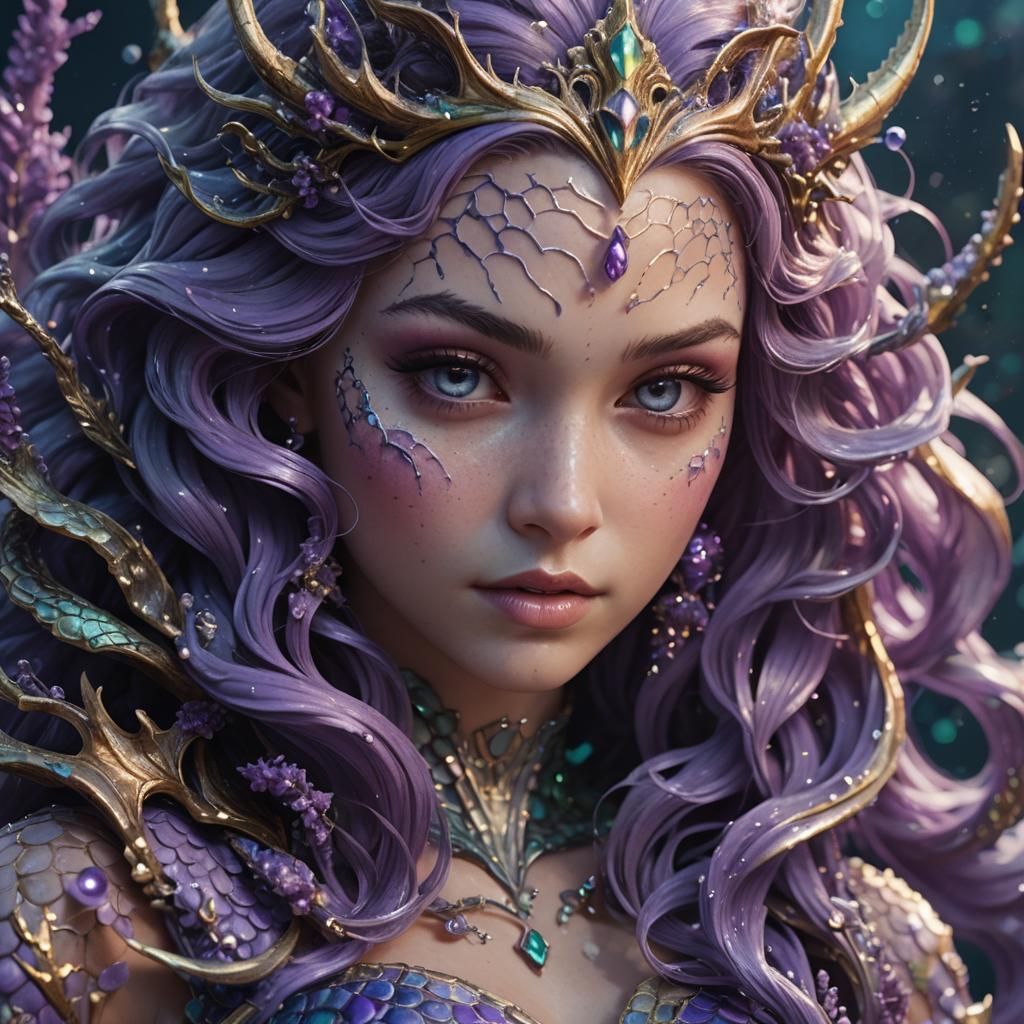 Mermaid (lavender) - AI Generated Artwork - NightCafe Creator