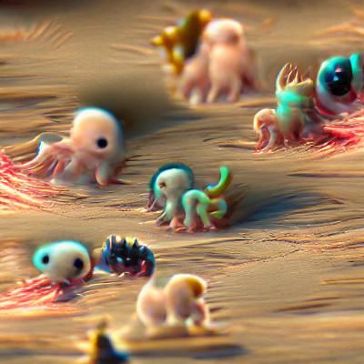 Tiny cute microscopic lovecraftian creatures - AI Generated Artwork ...