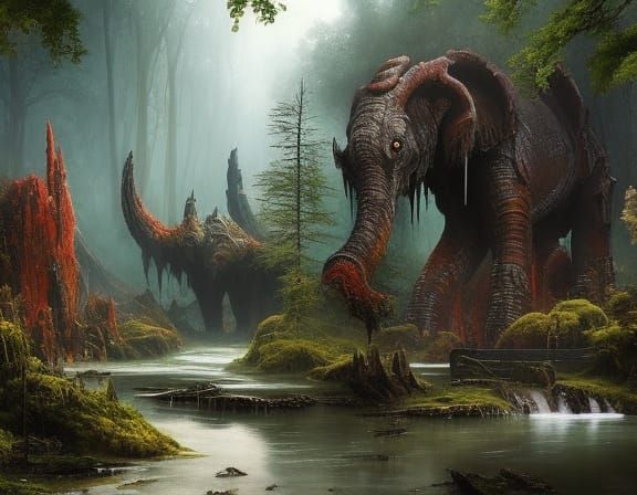 Elephant Graveyard - AI Generated Artwork - NightCafe Creator