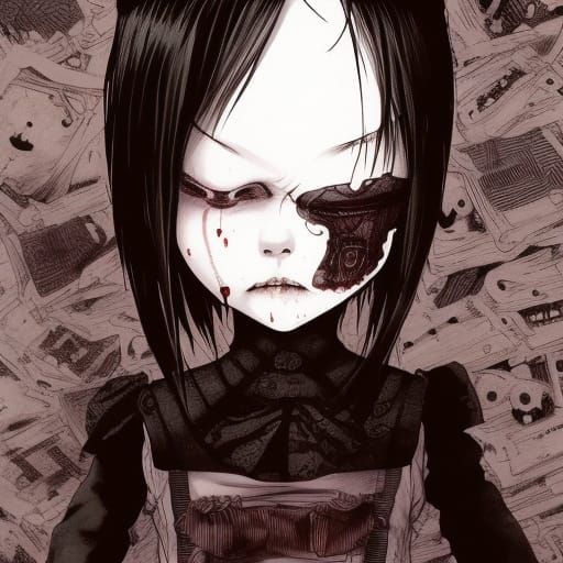 Chibi horror GRL by Per. - AI Generated Artwork - NightCafe Creator