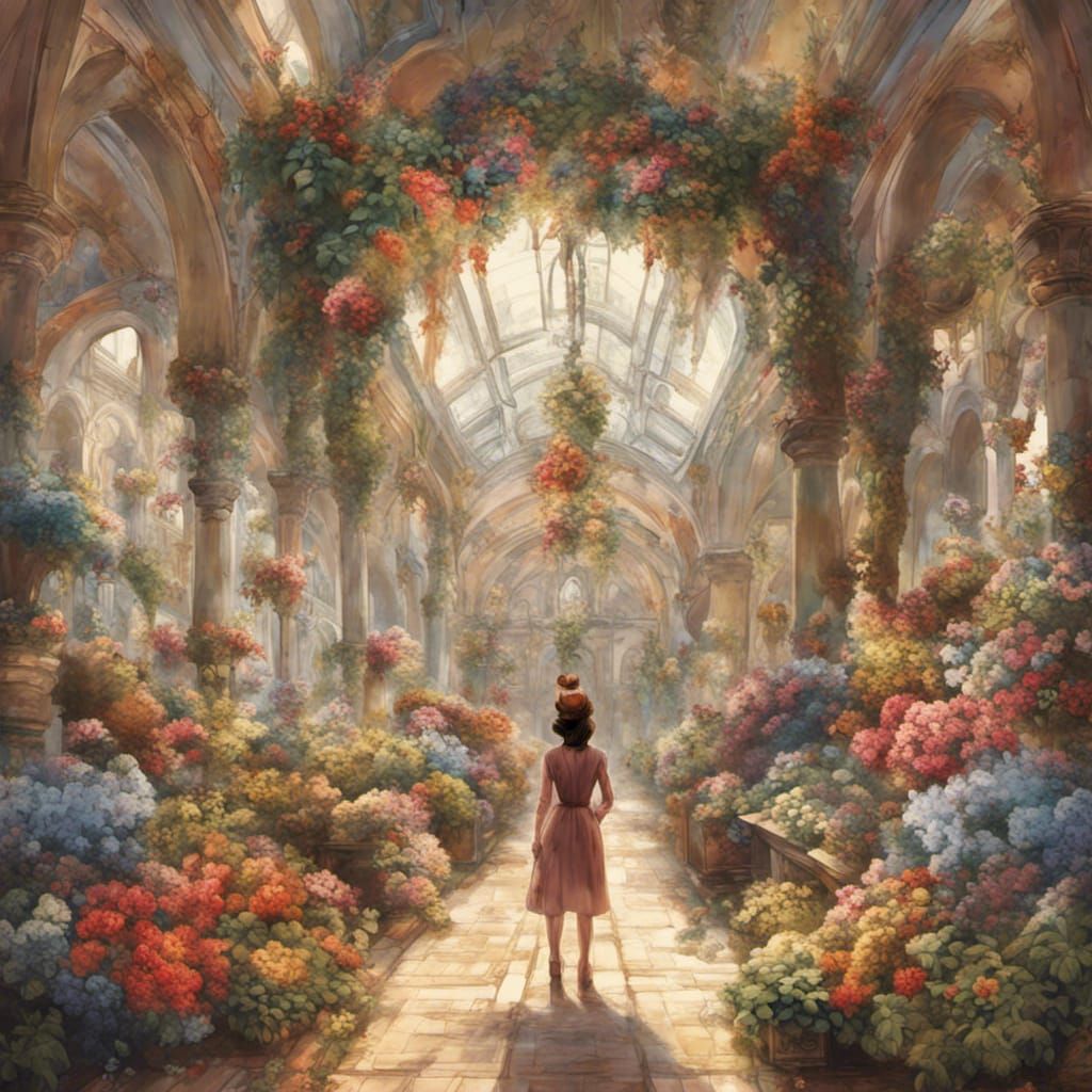 Rococo flowers market - AI Generated Artwork - NightCafe Creator