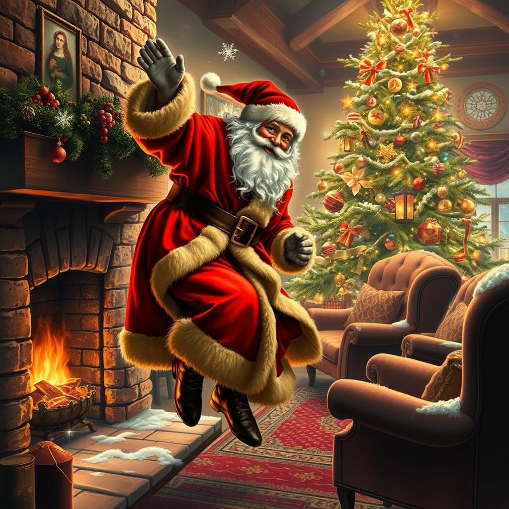 And then, in a twinkling, I heard on the roof The prancing and pawing ...