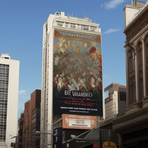 Surreal Flying Vampires Billboard Art - AI Art