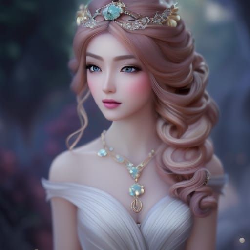 A closeup of a beautiful, attractive, epic, gorgeous princess with ...