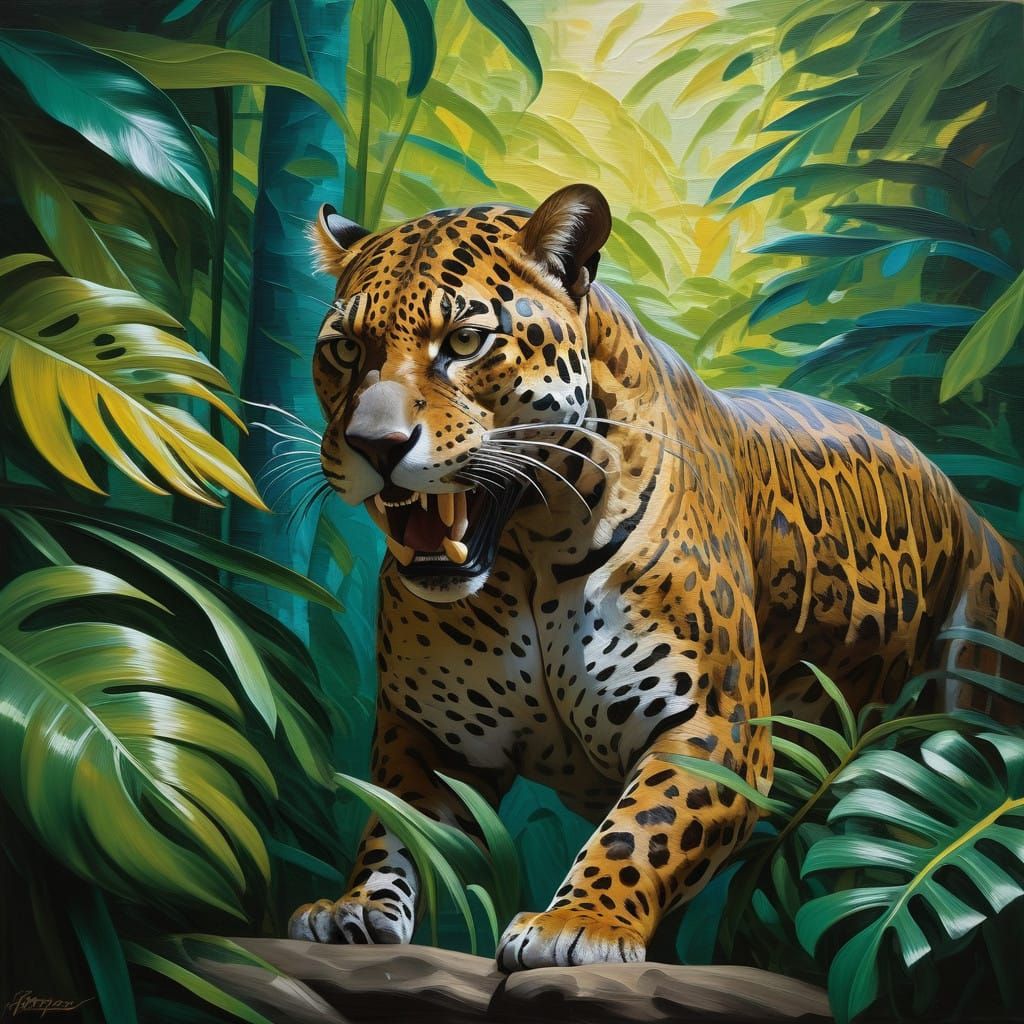 "Jaguar Watching for its Prey" (4) - "Jaguar Watching for it...