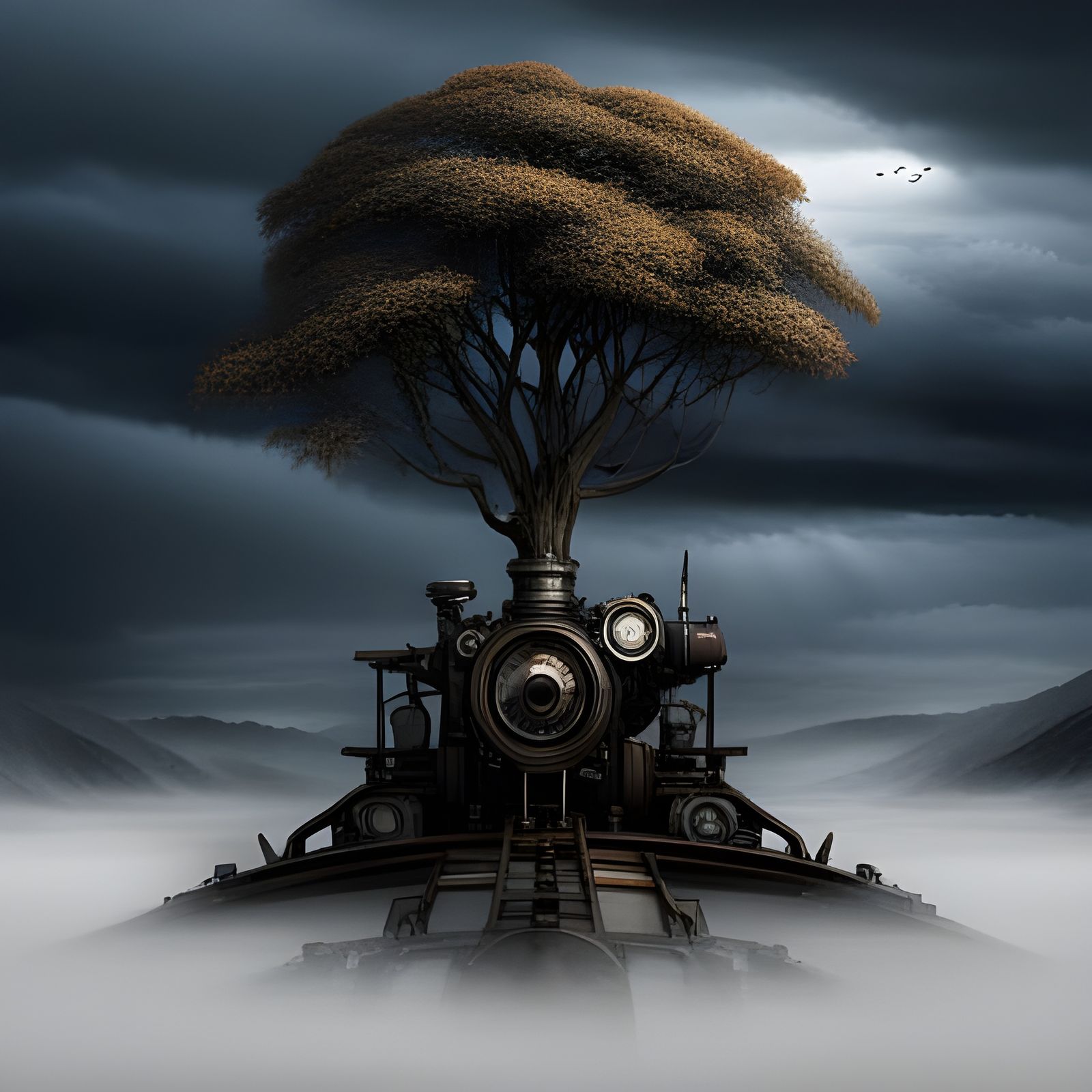 Steampunk tree - AI Generated Artwork - NightCafe Creator