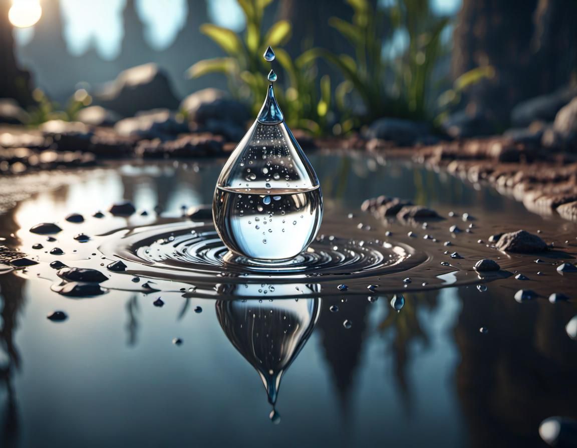 A drop of rain - AI Generated Artwork - NightCafe Creator