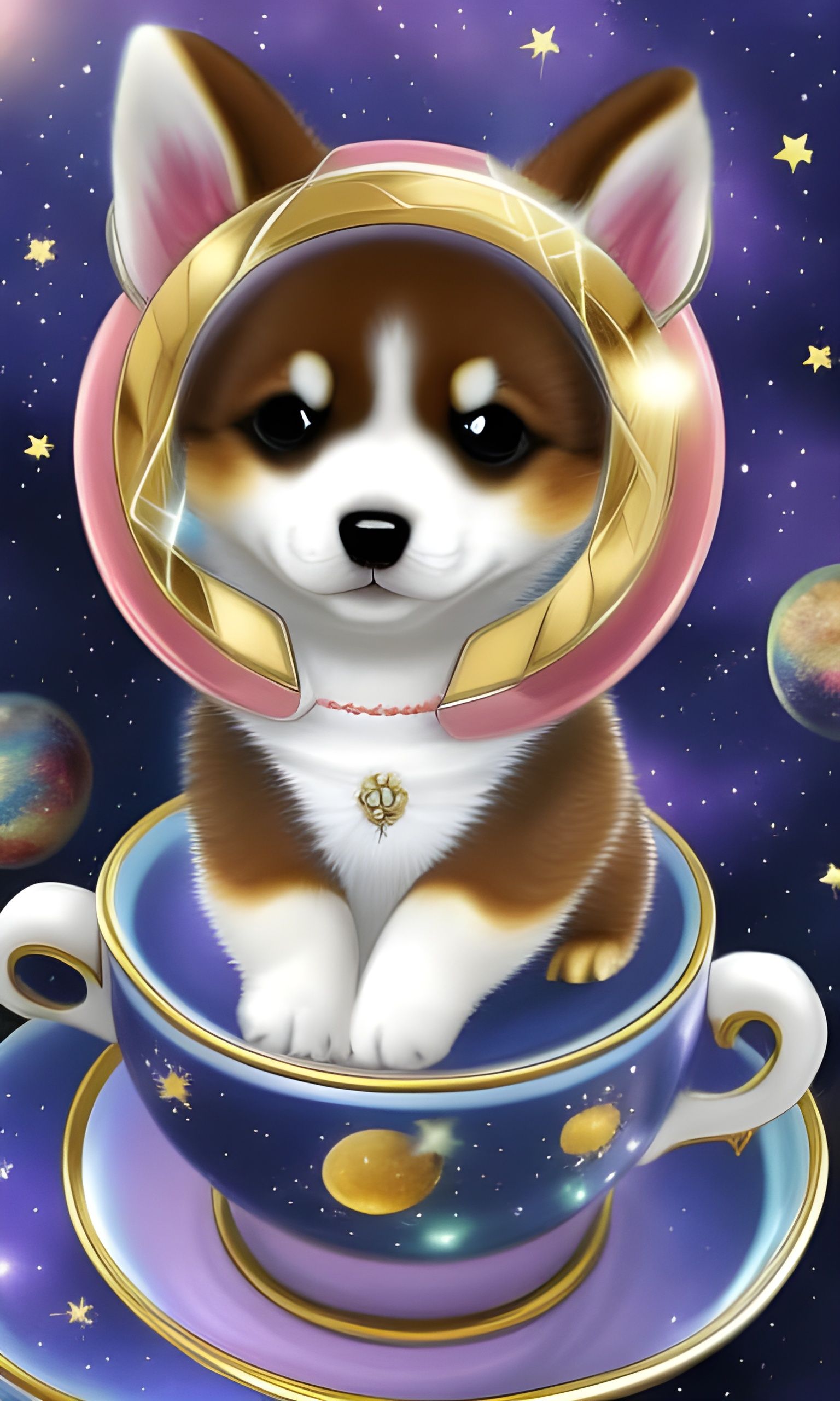 Space puppy in a flying saucer - AI Generated Artwork - NightCafe Creator