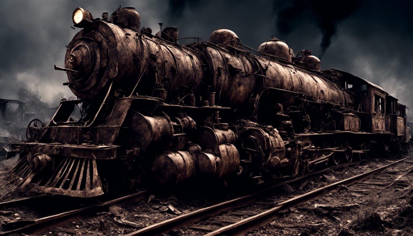 eerie train spooky wreck dark eerie sinister horror train, atmospheric ...