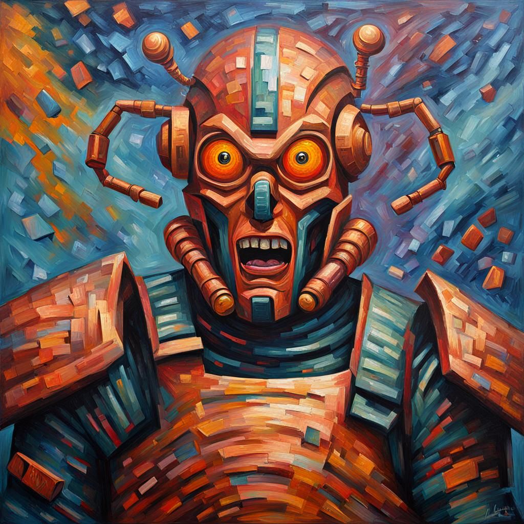 CrowPickle's Angry Cyborg Dude - AI Generated Artwork - NightCafe Creator