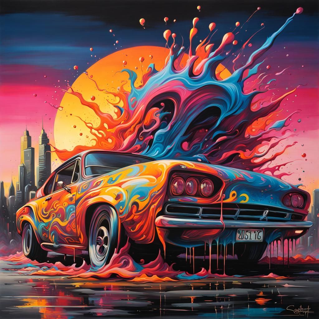 Sunset Graffiti Art - AI Generated Artwork - NightCafe Creator