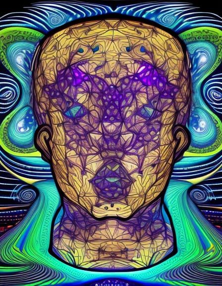 The cosmos in a skull, vector wave function Zentangle 3d shading 8k ...