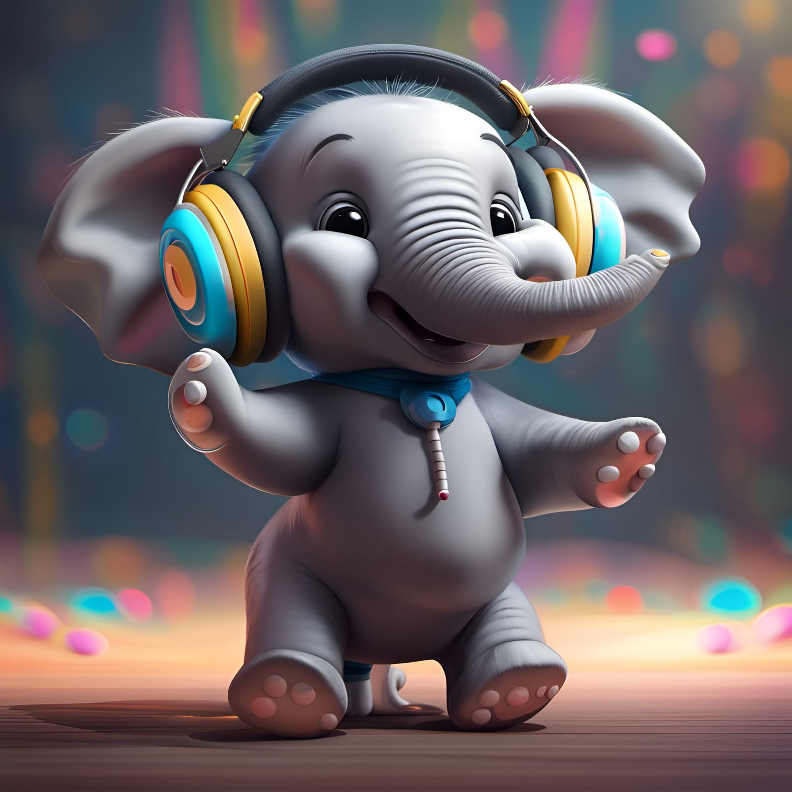 "Cute baby elephant dancing to music " - AI Generated Artwork ...
