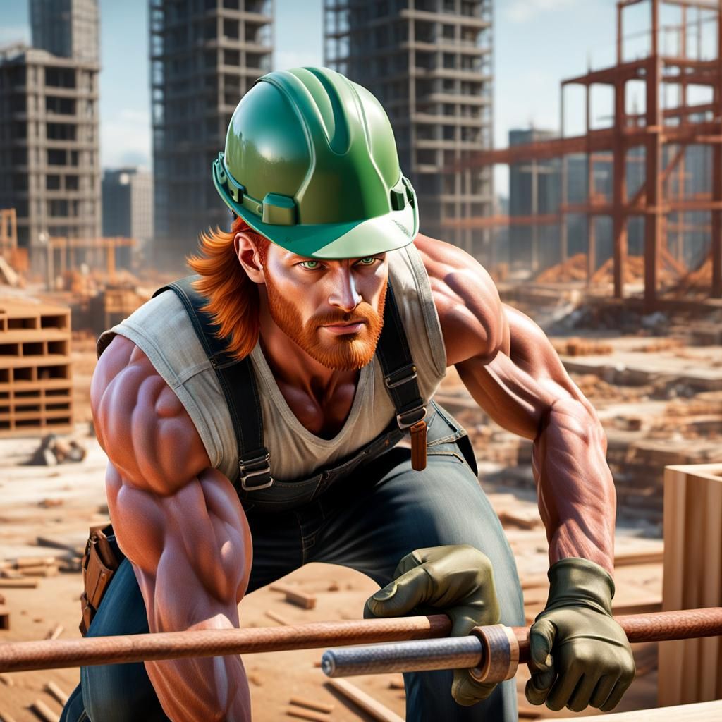 Construction Guy Ginger - AI Generated Artwork - NightCafe Creator