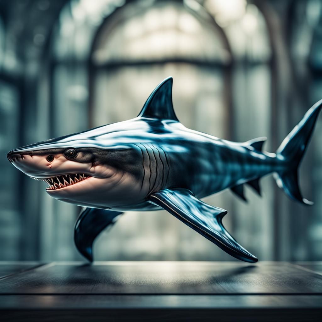 glass elemental shark - AI Generated Artwork - NightCafe Creator