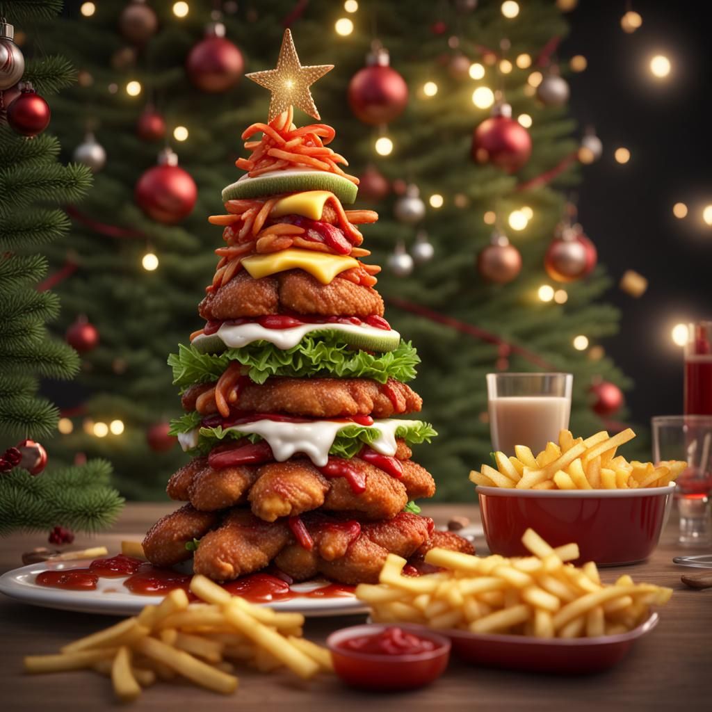 Merry fast food Christmas - AI Generated Artwork - NightCafe Creator