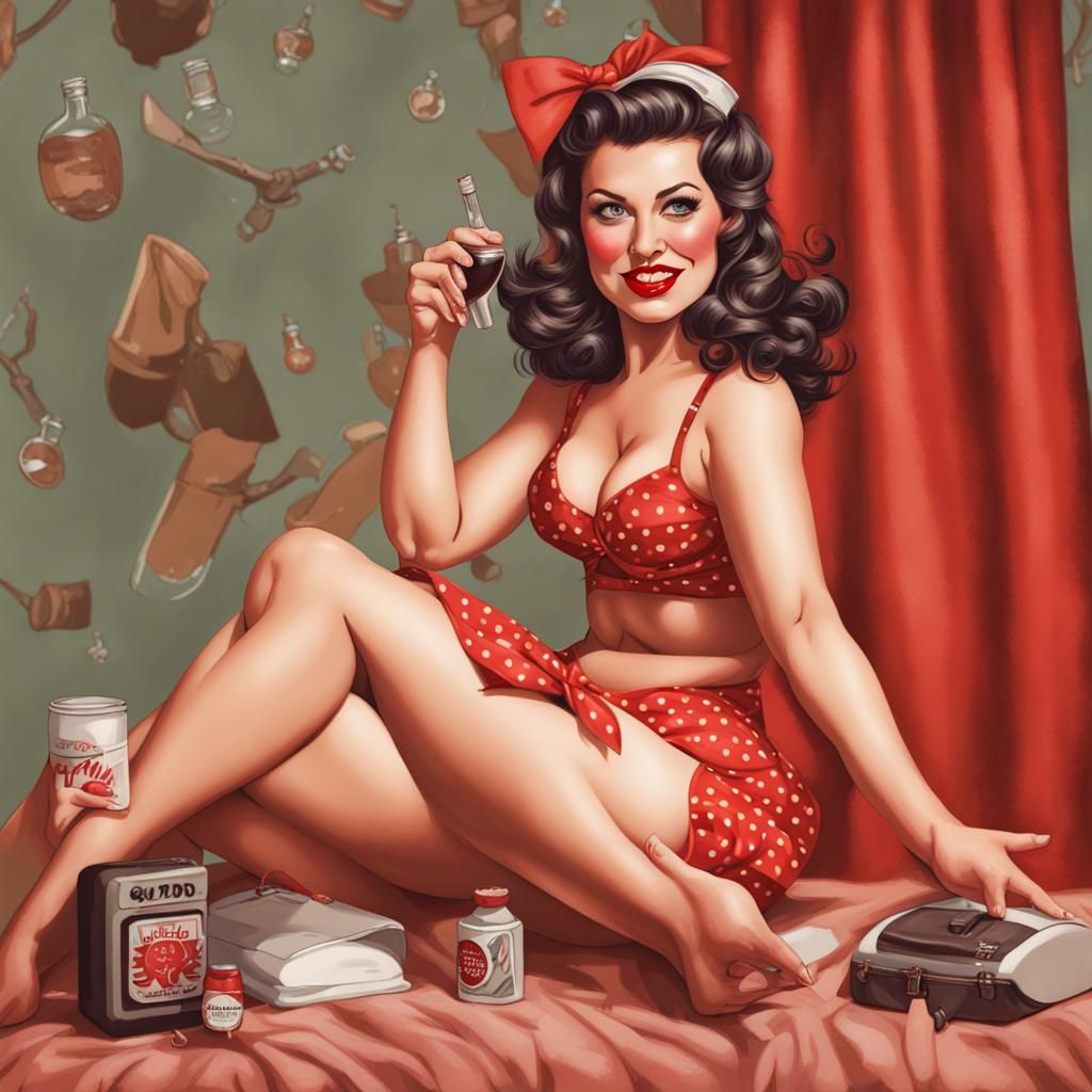 COVID Pinup - AI Generated Artwork - NightCafe Creator