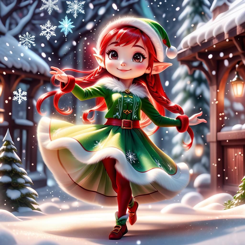 an adorable elf dances - AI Generated Artwork - NightCafe Creator