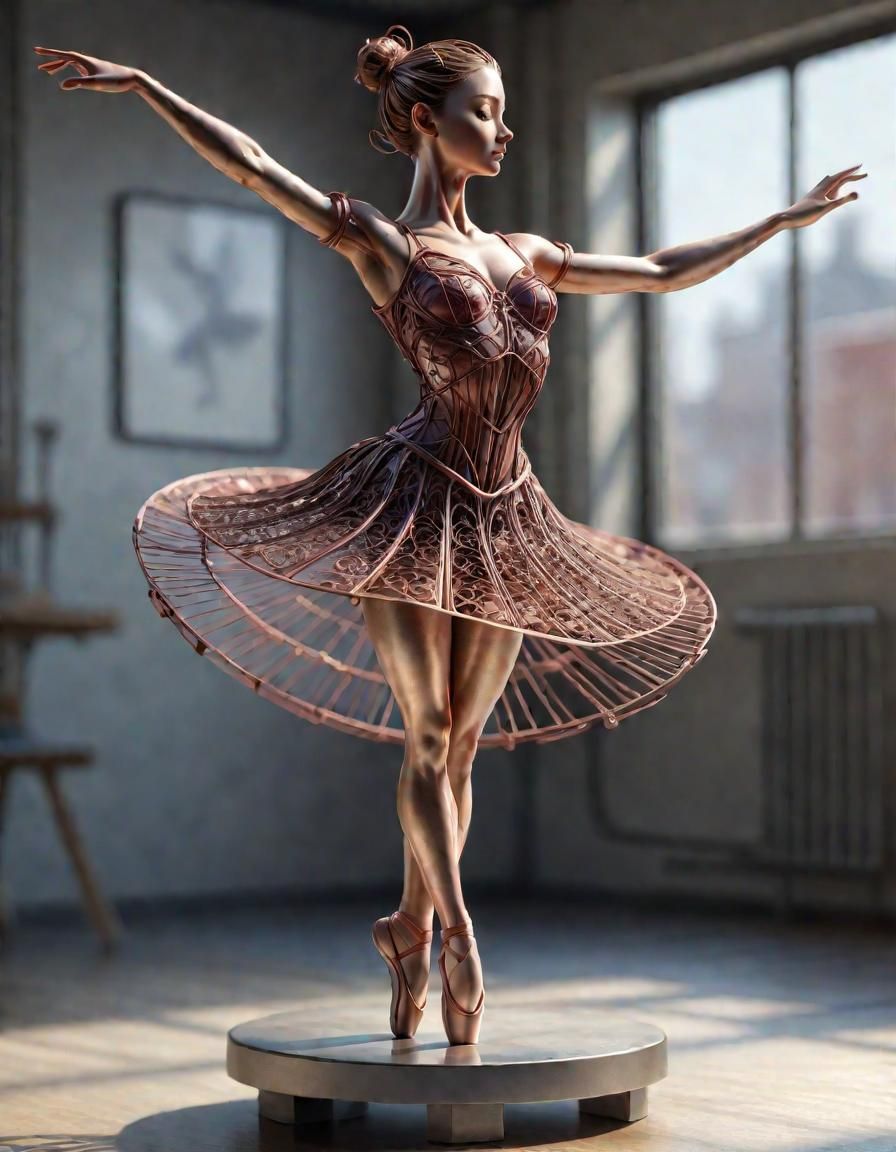 Rusted metal ballerina - AI Generated Artwork - NightCafe Creator
