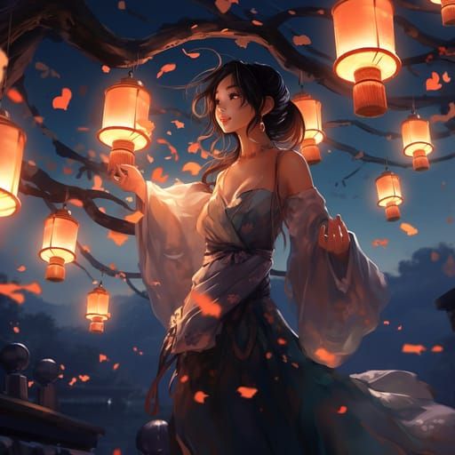Lady of the Lanterns - AI Generated Artwork - NightCafe Creator