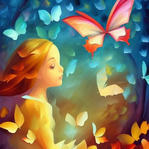 Lilly's Flutterbys - AI Generated Artwork - NightCafe Creator