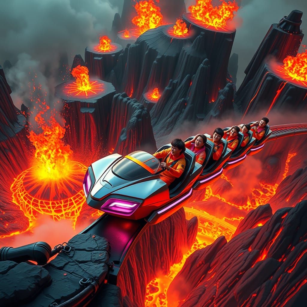 Ride - Thrill-seekers in Futuristic, High-Speed Coaster