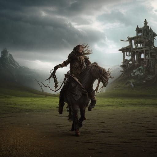 An image of a goblin with sharp teeth, pointed ears and a sword in hand ...