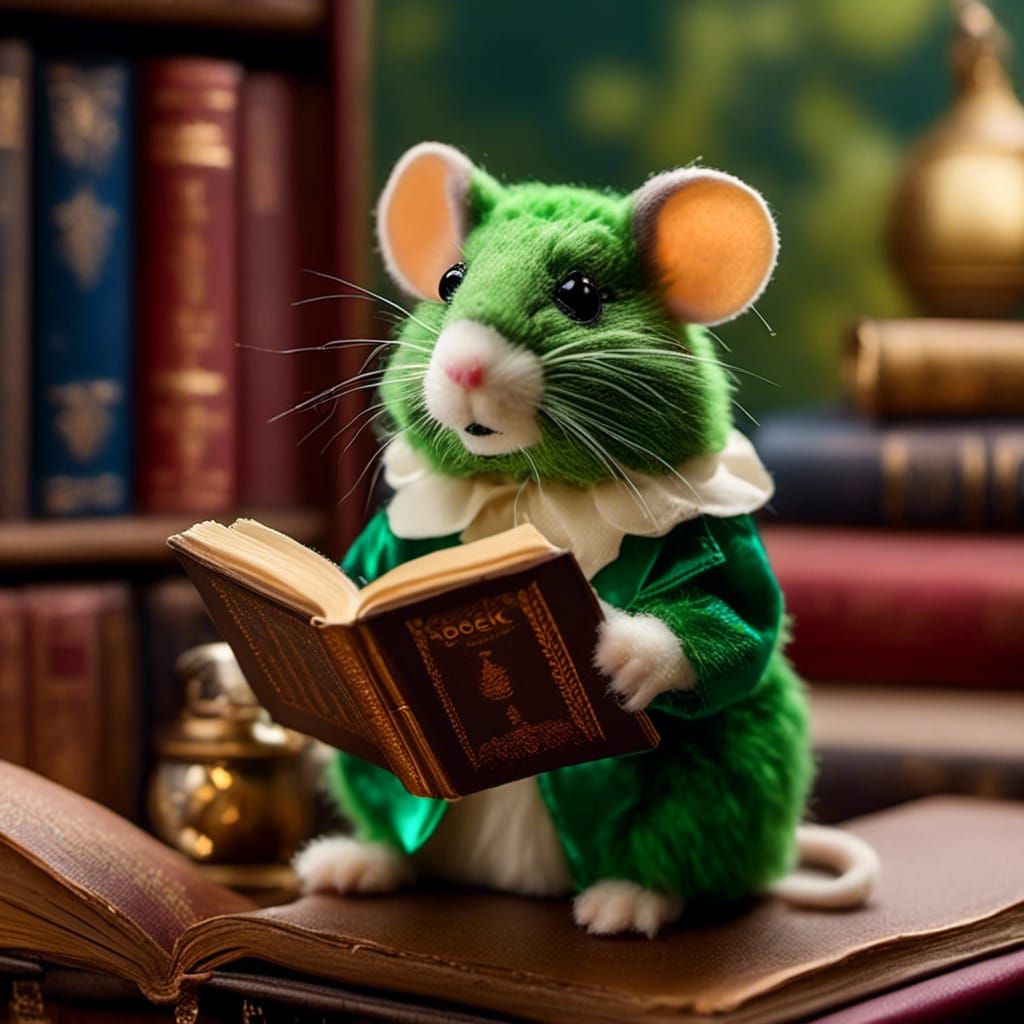 🐁📚The Reading Rat📚🐁 - AI Generated Artwork - NightCafe Creator