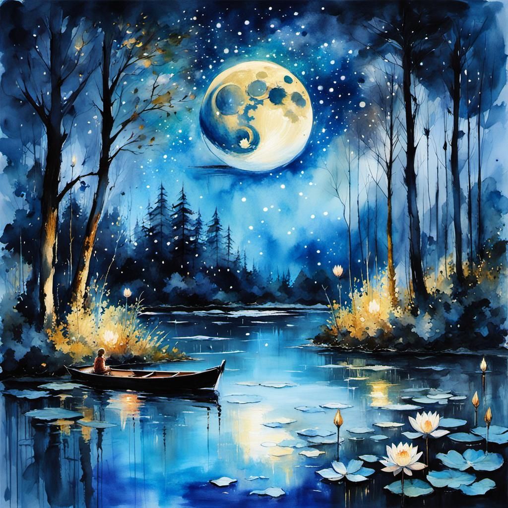 the moon is shining today ^^ - AI Generated Artwork - NightCafe Creator