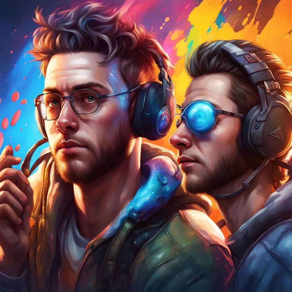 Gamer friends - AI Generated Artwork - NightCafe Creator