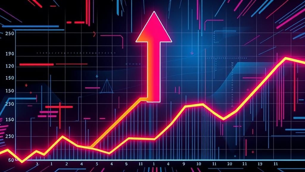A graphic chart with arrow ing downward