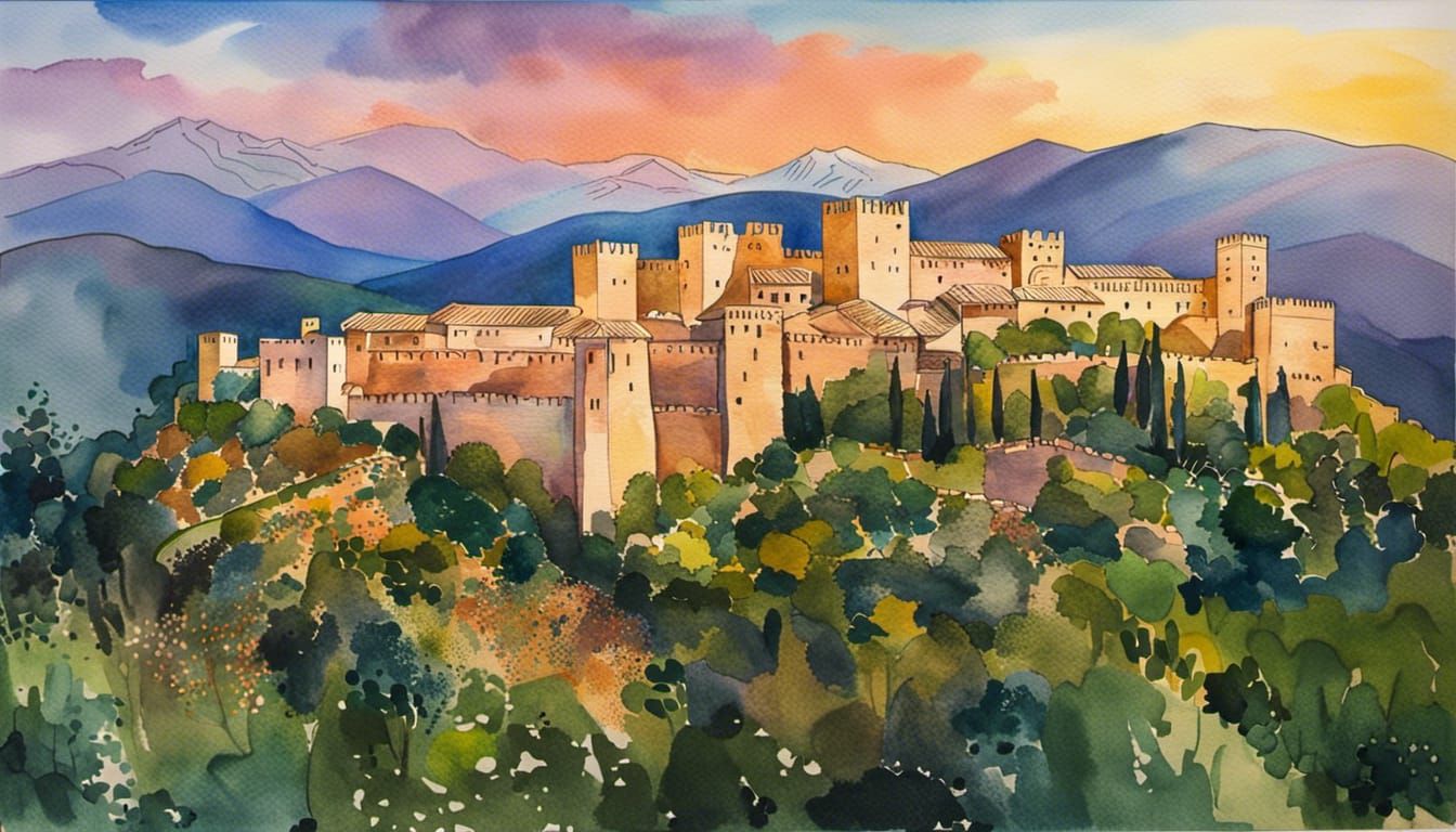 Alhambra Fortress - Andalusia, Spain - AI Generated Artwork - NightCafe ...