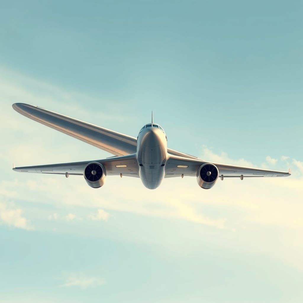 Futuristic Biplane Jet Airliner with Dual Jet Engi... - AI Art