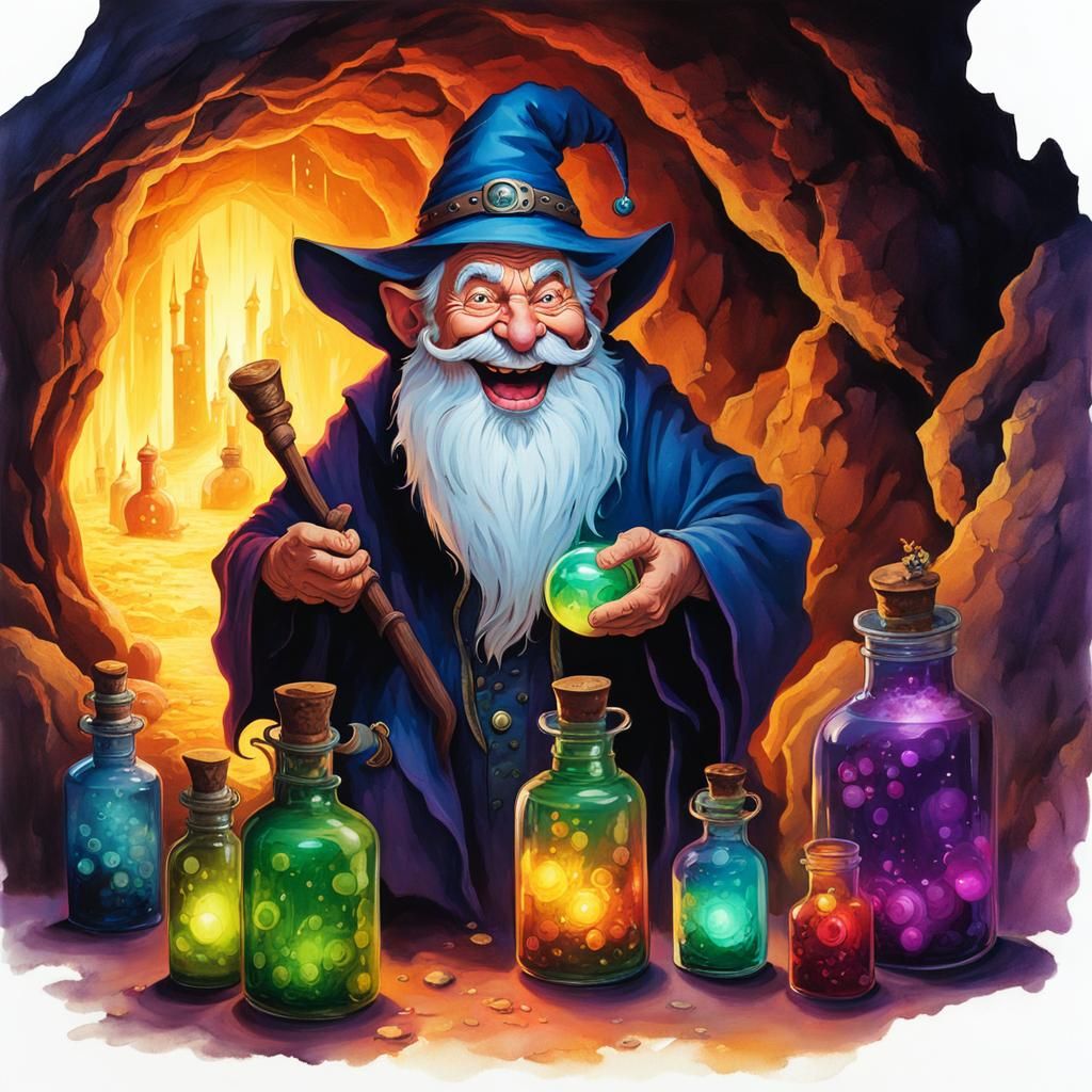 Wizard and his Potions - AI Generated Artwork - NightCafe Creator