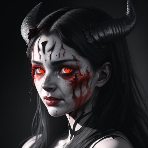 The Devil's Transformation in Hellish Light - AI Art