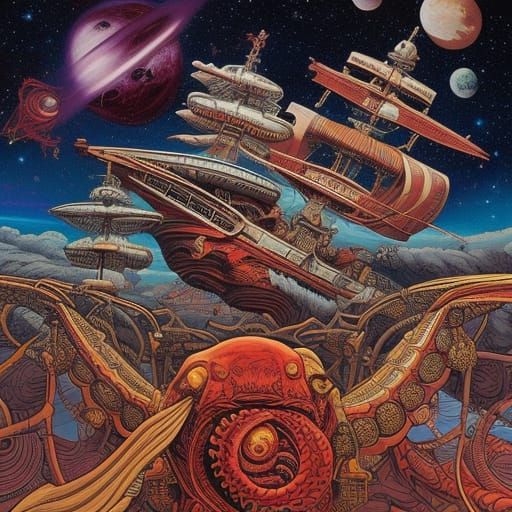 Alien space kraken is going after the space pirate - AI Generated ...