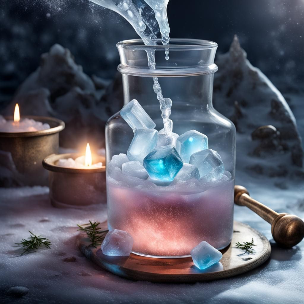 Ice potion, (magical) - AI Generated Artwork - NightCafe Creator