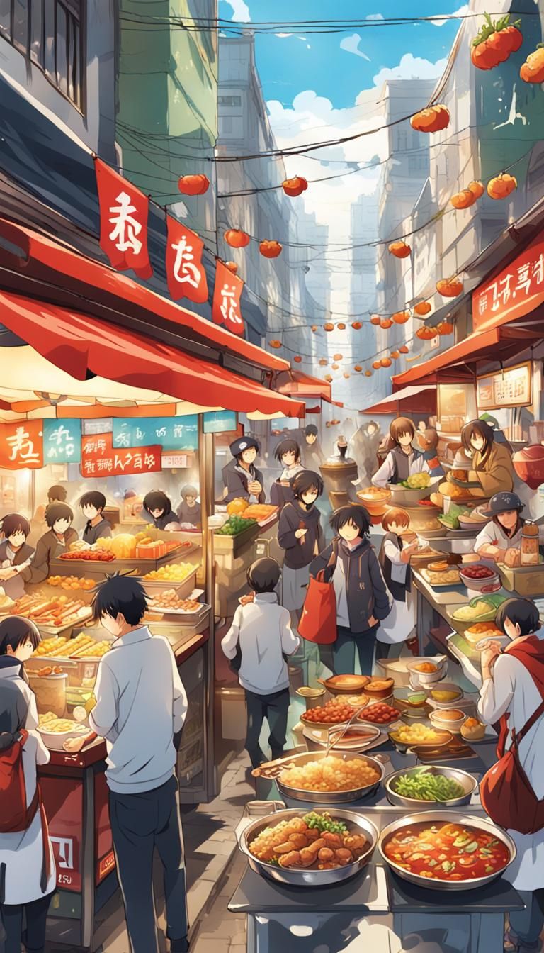 Street Food Extravaganza - AI Generated Artwork - NightCafe Creator