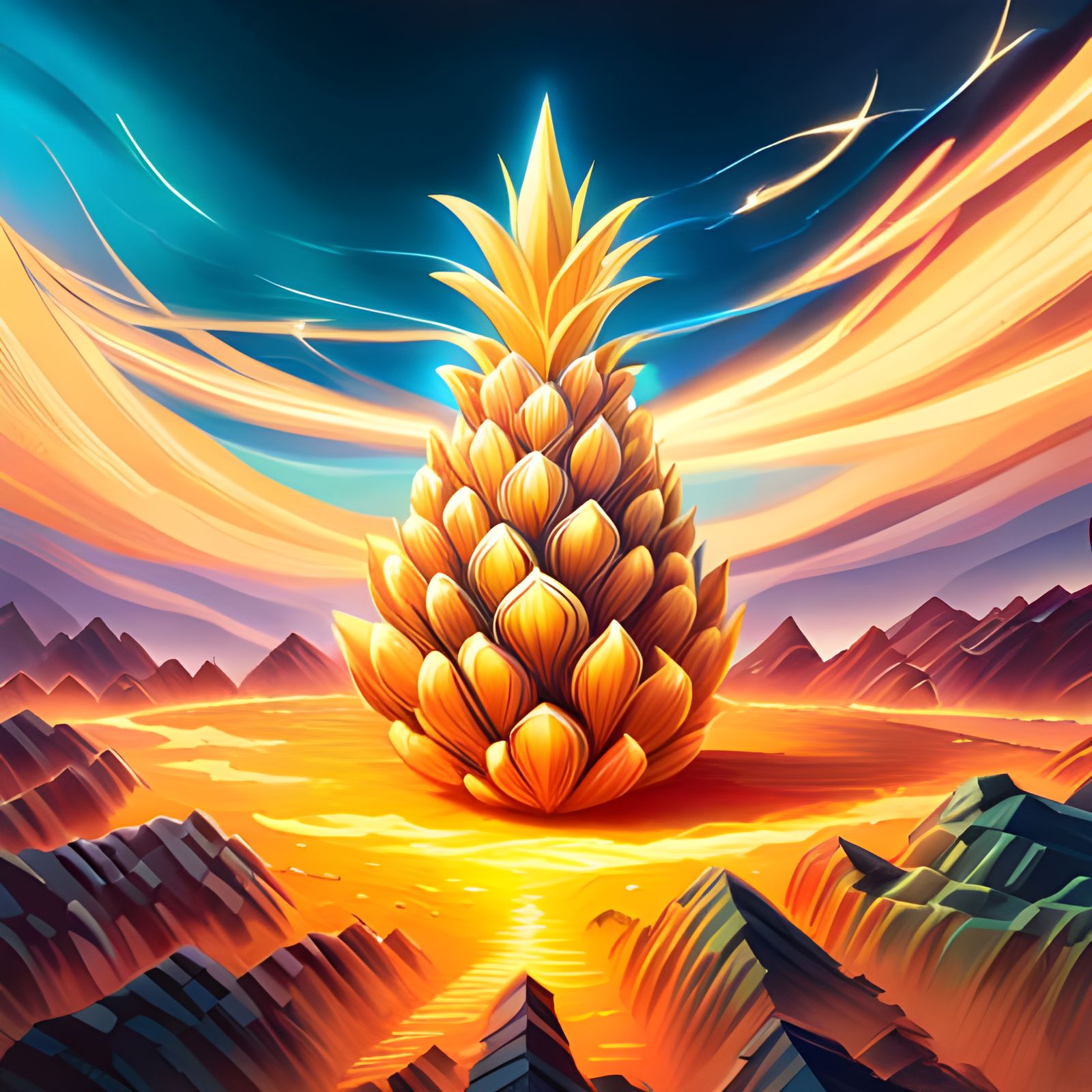 Divine pineapple - AI Generated Artwork - NightCafe Creator