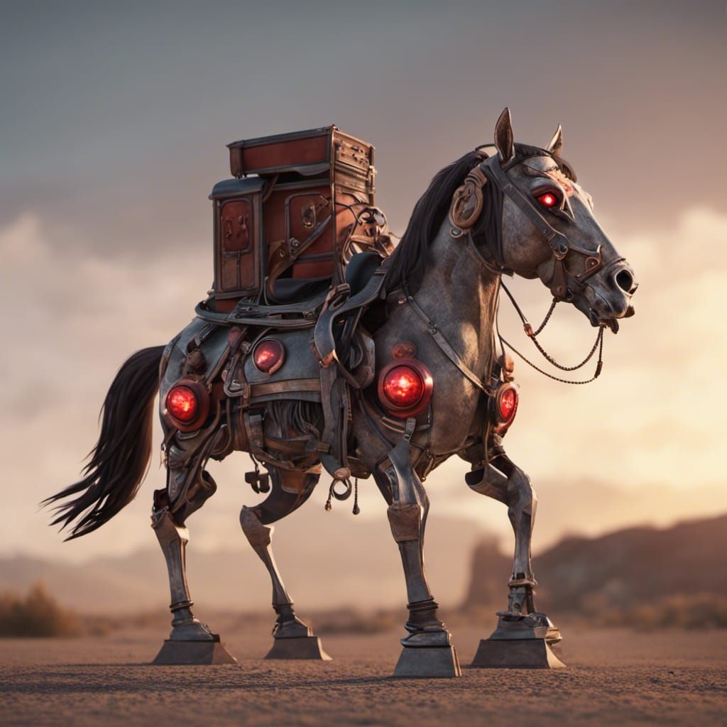 Western Mecha Mustang - AI Generated Artwork - NightCafe Creator