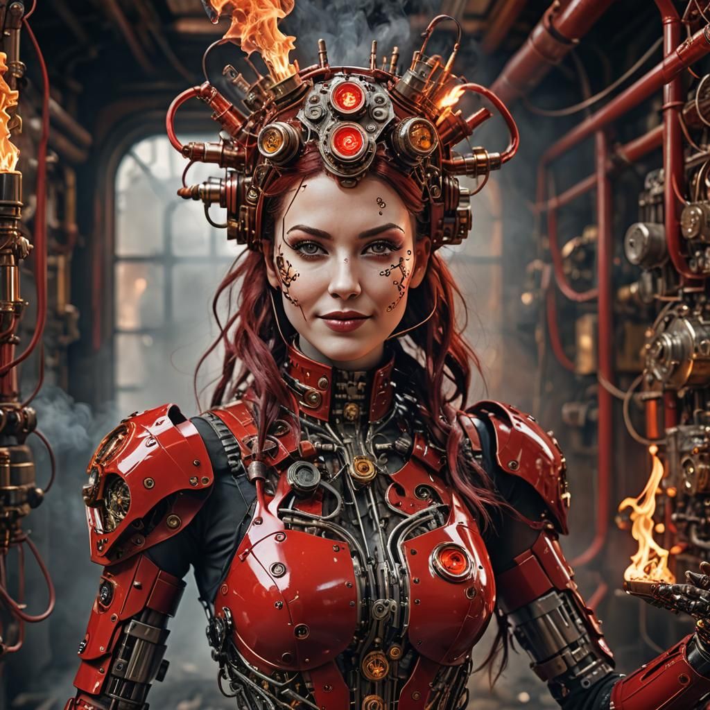 Steampunk Simone Giertz - AI Generated Artwork - NightCafe Creator