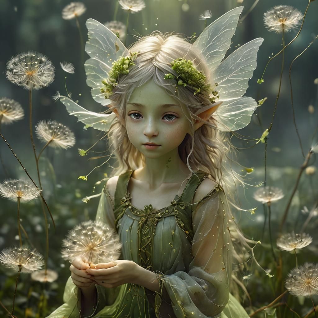 Tiny pale green elf - AI Generated Artwork - NightCafe Creator
