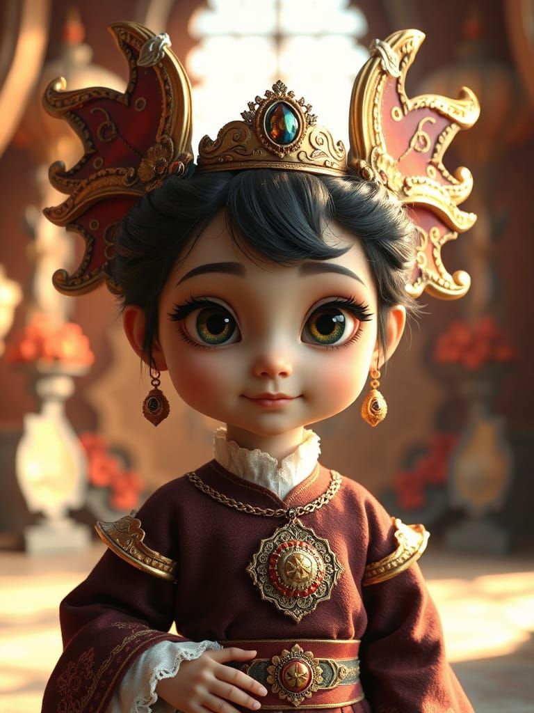 Enchanted CGI Portrait in Whimsical Studio Setting