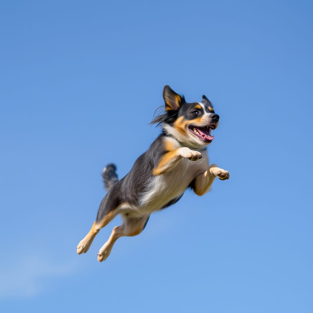 Perro volando en el aire - Daring Dog Soars Through the Air