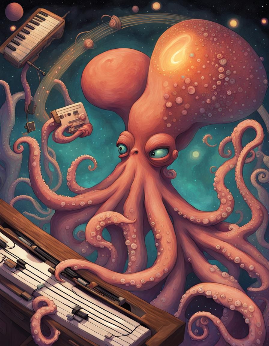 Octopoid Space Jazz 1 - AI Generated Artwork - NightCafe Creator