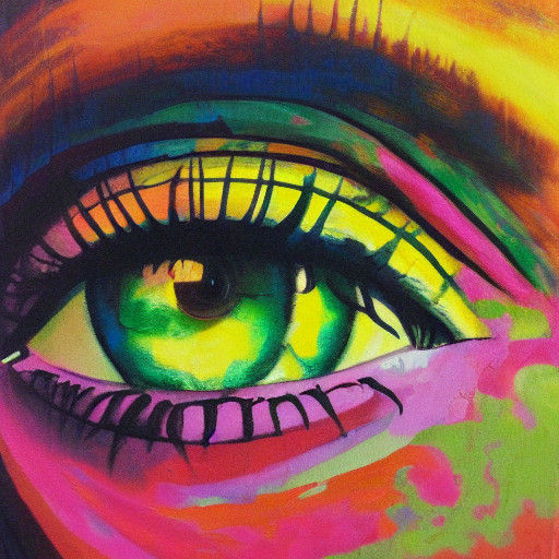 Eyes" - Vibrant Eye Iris Painting in Texturized Oil Style