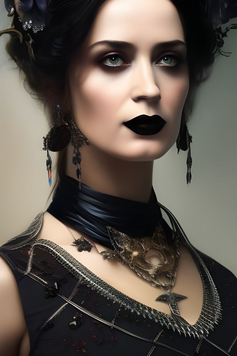 18 yo Emily Blunt does dreadful goth - AI Generated Artwork - NightCafe ...