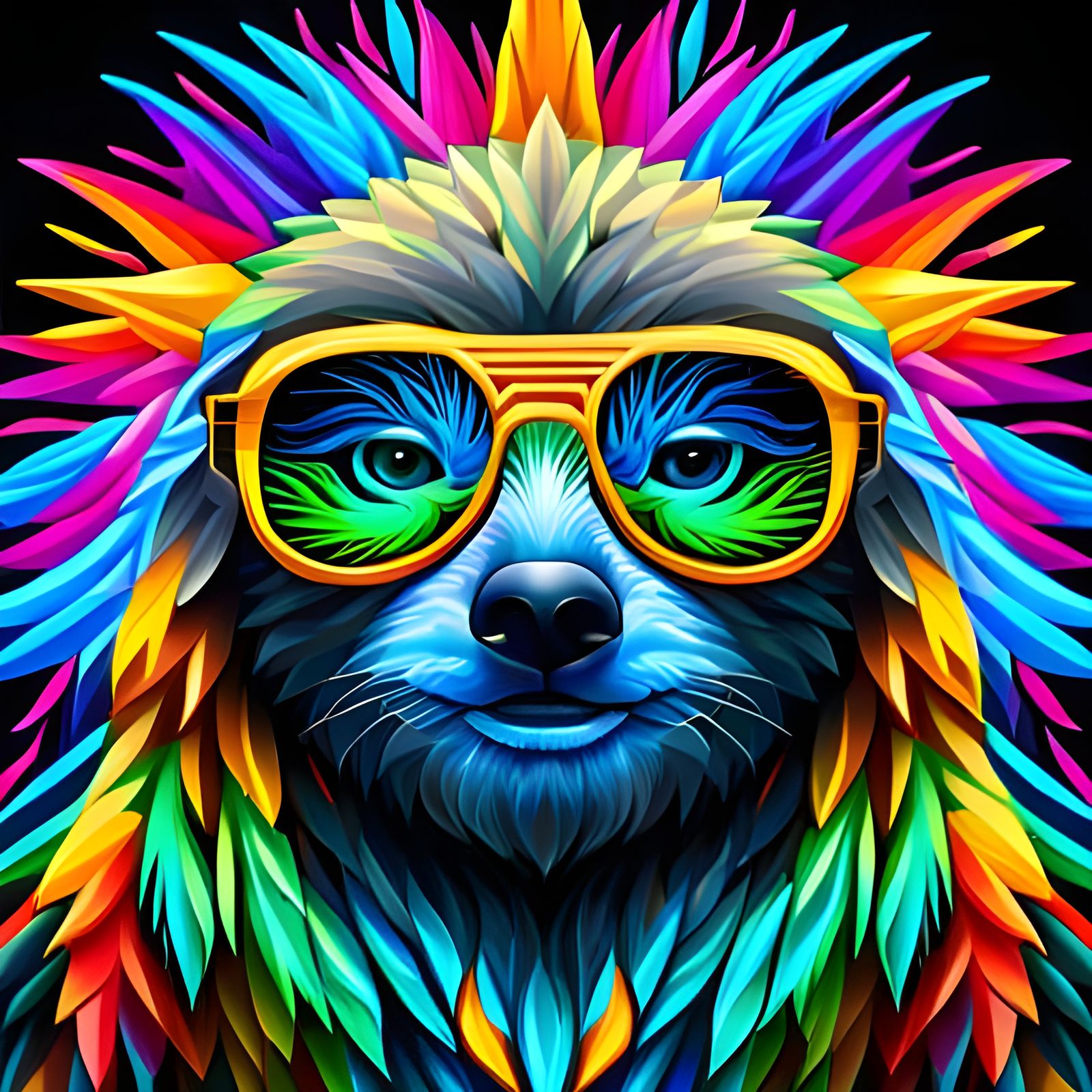 Neon Sloth - AI Generated Artwork - NightCafe Creator